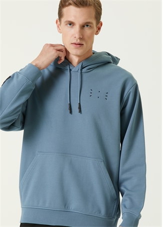 MCQ Erkek Mavi Kapüşonlu Sweatshirt XS EU MCQ Erkek Mavi Kapüşonlu Sweatshirt XS EU