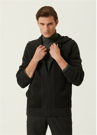 Network Erkek Slim Fit Antrasit Kapüşonlu Triko Mont Gri S EU Network Erkek Slim Fit Antrasit Kapüşonlu Triko Mont Gri S EU