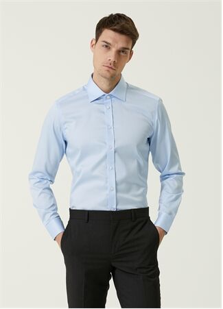 Beymen Club Erkek Slim Fit Non Iron Mavi Gömlek S