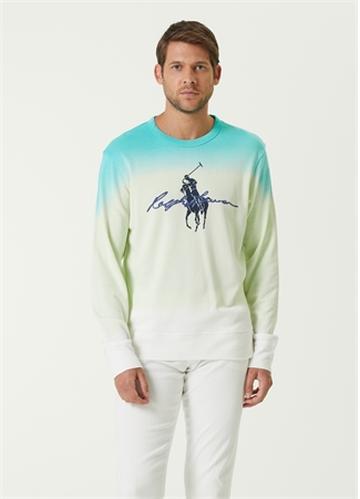 Polo Ralph Lauren Erkek Mavi Beyaz Degrade Logolu Sweatshirt S EU Polo Ralph Lauren Erkek Mavi Beyaz Degrade Logolu Sweatshirt S EU