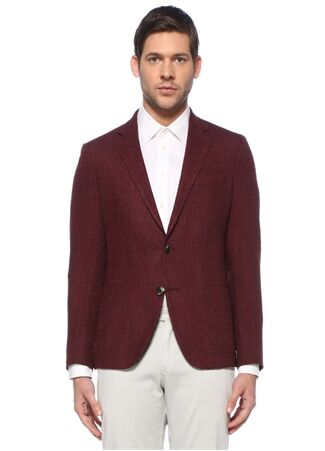 Etro Erkek Bordo Kelebek Yaka Örgü Dokulu Ceket 54 IT