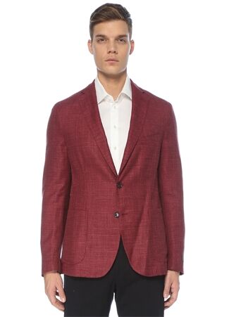 Pal Zileri Erkek Bordo Kelebek Yaka Yün Ceket 50 IT