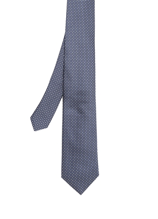 Corneliani Erkek Lacivert Mikro Desenli İpek Kravat EU Corneliani Erkek Lacivert Mikro Desenli İpek Kravat EU