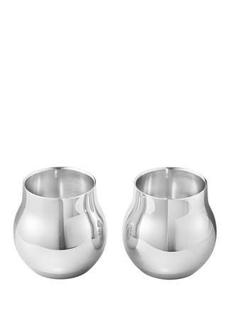 Georg Jensen Cafu Silver Geometrik Formlu 2li Mumluk Gri Georg Jensen Cafu Silver Geometrik Formlu 2li Mumluk Gri