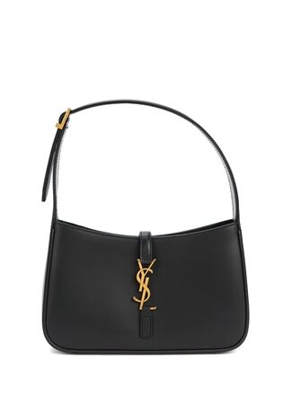 Kadın Le 5 A 7 Siyah Logolu Deri Omuz Çantası EU