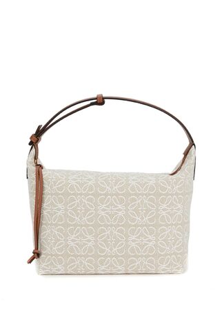 Loewe Kadın Krem Logolu Deri Omuz Çantası Bej EU