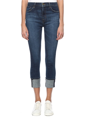 J Brand Kadın Ruby Yüksek Bel Crop Cigarette Jean Pantolon Lacivert 24 US J Brand Kadın Ruby Yüksek Bel Crop Cigarette Jean Pantolon Lacivert 24 US