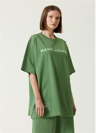 Marc Jacobs (The) Kadın Yeşil Bisiklet Yaka Logolu T-shirt EU