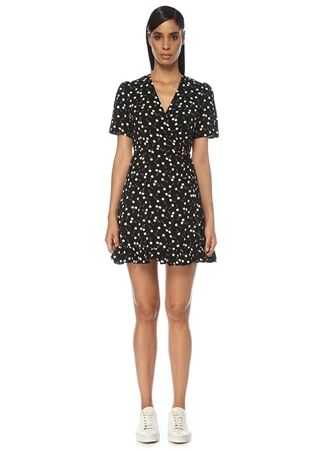 Beymen Club Kadın Siyah Desenli Anvelop Mini Elbise 42 EU