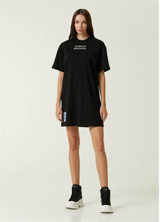 MCQ Kadın Siyah Baskılı Mini T-shirt Elbise M EU MCQ Kadın Siyah Baskılı Mini T-shirt Elbise M EU