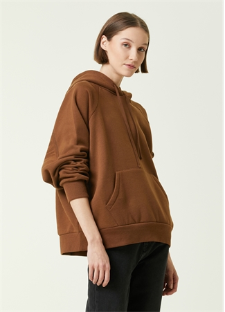 Allsaints Kadın Kahverengi Kapüşonlu Logolu Sweatshirt XS EU Allsaints Kadın Kahverengi Kapüşonlu Logolu Sweatshirt XS EU