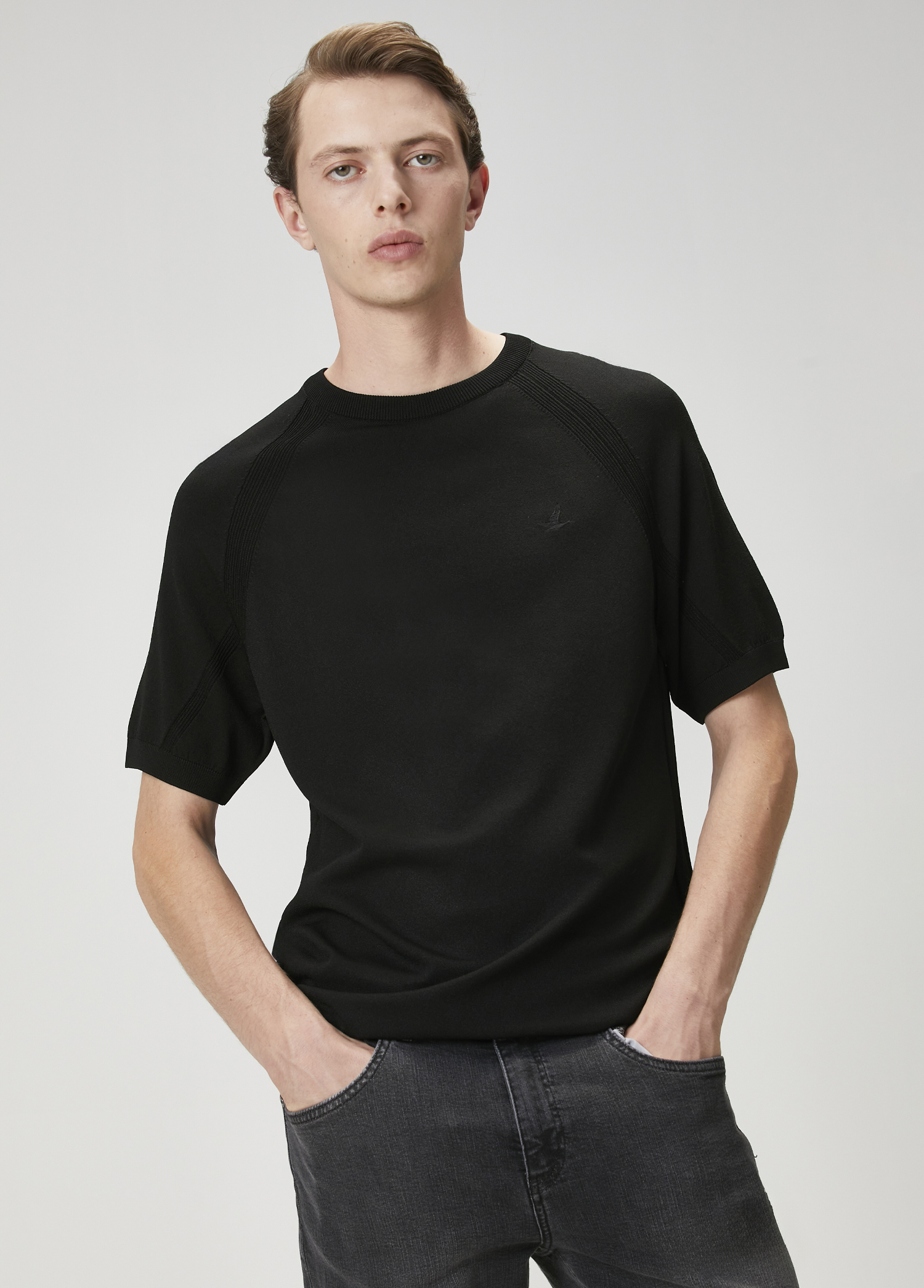 Black Beymen Club Black Men Black Short Sleeve Sweater 1810098 | Beymen
