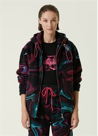 Les Benjamins Kadın Oversize Desenli Kapüşonlu Sweatshirt S EU