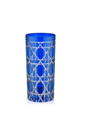 Chiara Alessi Gloria Mavi Geometrik Desenli Cam Bardak Chiara Alessi Gloria Mavi Geometrik Desenli Cam Bardak