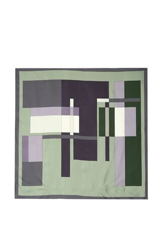 Pal Zileri Erkek Yeşil Desenli İpek Atkı EU