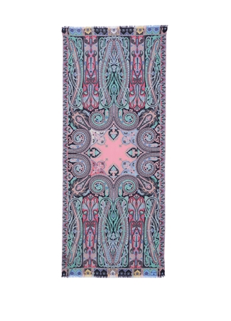 Etro Kadın Pembe Karışık Desenli Yün Şal EU Etro Kadın Pembe Karışık Desenli Yün Şal EU