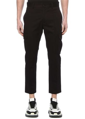 Dolce&Gabbana Erkek Siyah Normal Bel Dar Paça Kargo Pantolon 44 IT