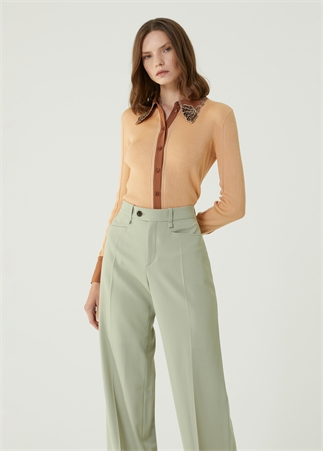 Chloe Kadın Bej Yaka Detaylı Ribli Hırka M EU