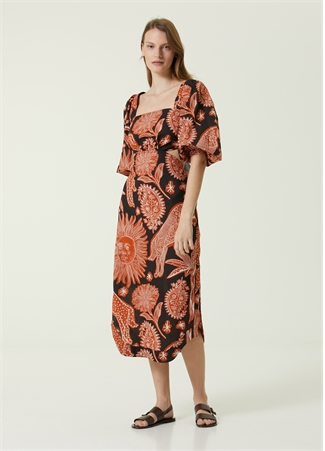 Johanna Ortiz Kadın Kırmızı Siyah Etnik Desenli Organik Pamuk Elbise 6 US Johanna Ortiz Kadın Kırmızı Siyah Etnik Desenli Organik Pamuk Elbise 6 US
