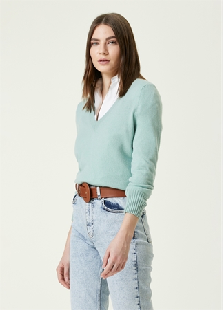 Network Kadın Basic Fit Mint Kaşmir Kazak Yeşil XS EU Network Kadın Basic Fit Mint Kaşmir Kazak Yeşil XS EU