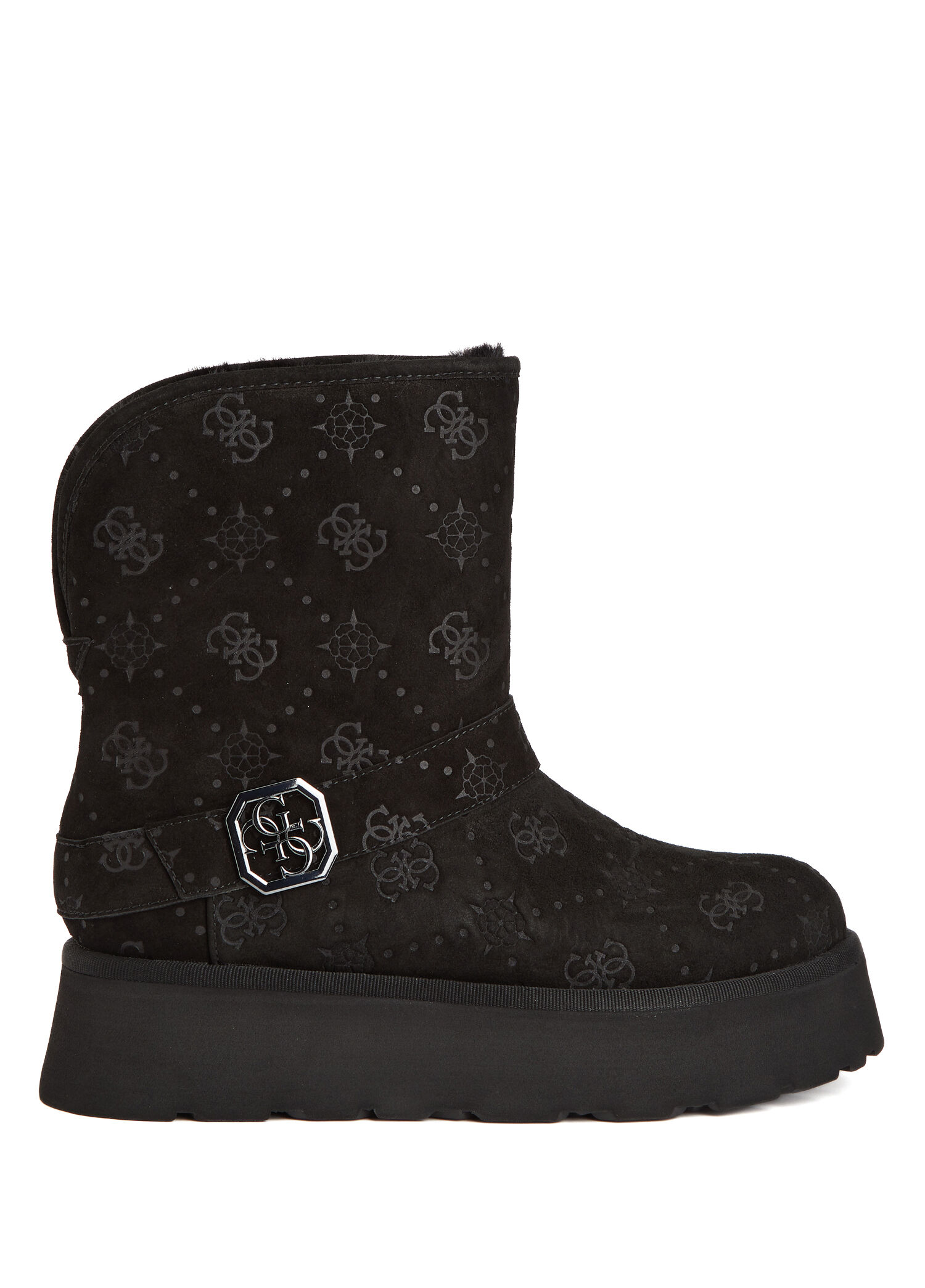 Guess - Siyah Logo Desenli Kadın Bot - Siyah