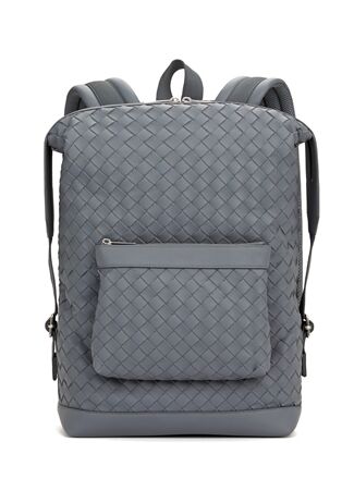 Bottega Veneta Erkek Gri Örgü Dokulu Deri Sırt Çantası EU