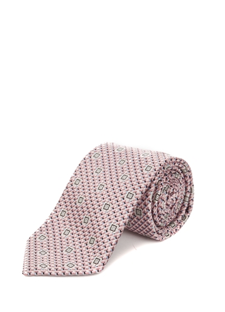 Zegna Erkek Pembe Mikro Desenli İpek Kravat EU Zegna Erkek Pembe Mikro Desenli İpek Kravat EU