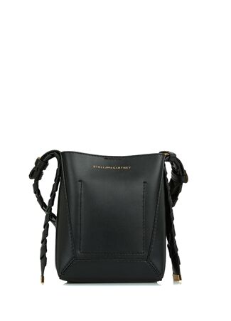 Stella McCartney Kadın Siyah Logolu Omuz Çantası EU