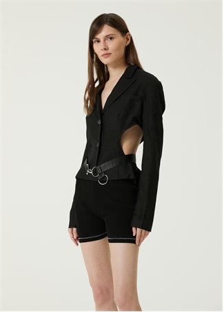 Aya Muse Kadın Siyah Kırlangıç Yaka Bel Dekolteli Ceket S EU Aya Muse Kadın Siyah Kırlangıç Yaka Bel Dekolteli Ceket S EU