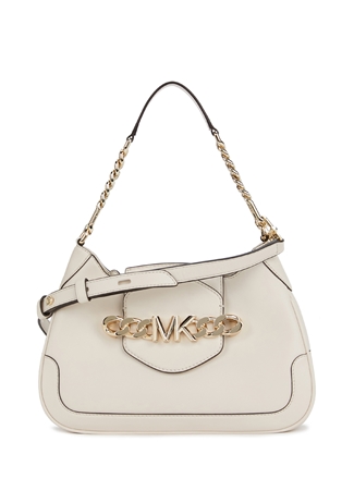 Michael Kors Kadın Beyaz Logolu Zincir Detaylı Deri Omuz Çantas EU Michael Kors Kadın Beyaz Logolu Zincir Detaylı Deri Omuz Çantas EU