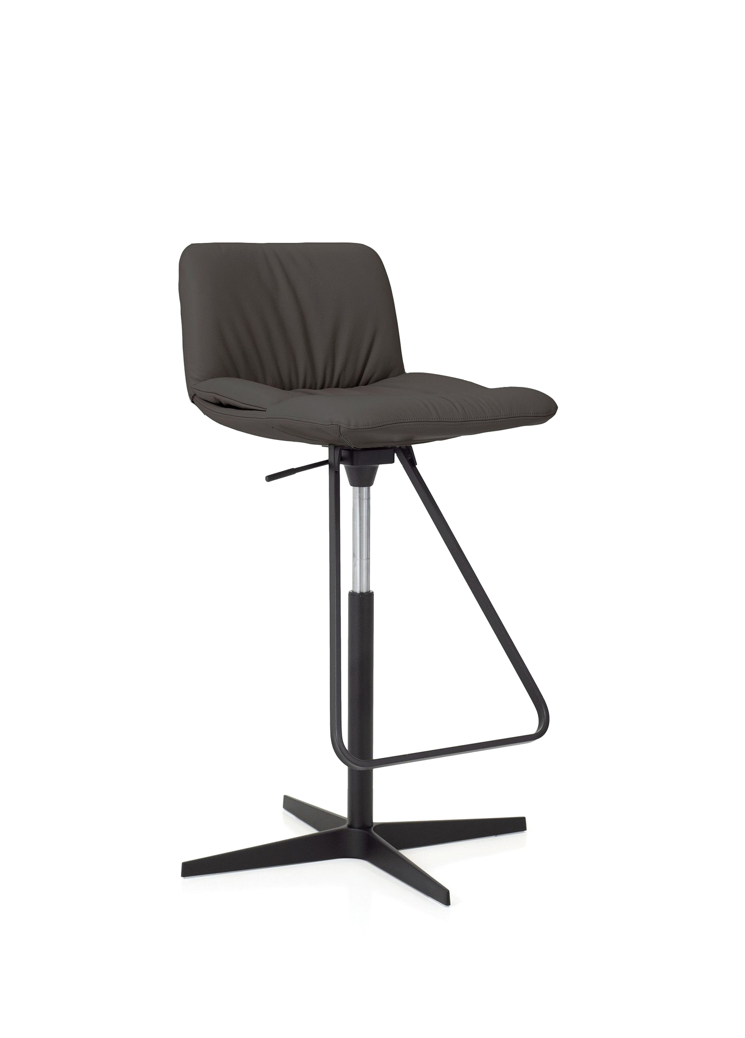 Cattelan Italia - Axel X Grey Leather Adjustable Stool