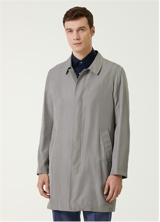 Pal Zileri Erkek Gri Polo Yaka İpek Pardösü 50 IT