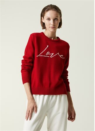 Beymen Collection Kadın Love Kırmızı Jakarlı Kazak M Beymen Collection Kadın Love Kırmızı Jakarlı Kazak M