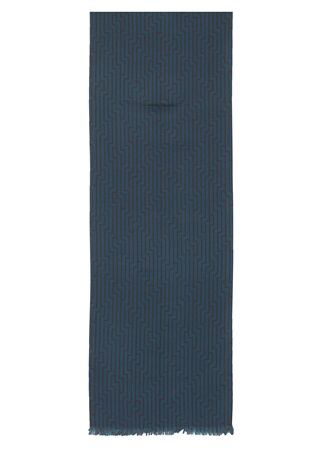 Pal Zileri Erkek Mavi Desenli İpek Atkı EU