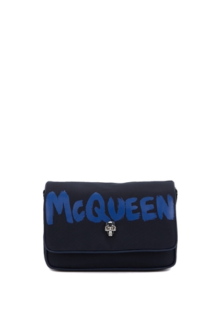 Alexander McQueen Kadın Lacivert Logo Baskılı Çanta EU Alexander McQueen Kadın Lacivert Logo Baskılı Çanta EU