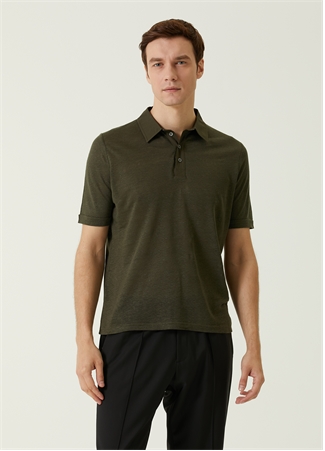 Alpha Studio Erkek Haki Polo Yaka T-shirt 52 IT