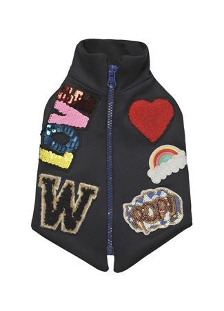 Hoody Doggy Rudolph Siyah Patchli Evcil Hayvan Yağmurluğu Lacivert XS EU Hoody Doggy Rudolph Siyah Patchli Evcil Hayvan Yağmurluğu Lacivert XS EU