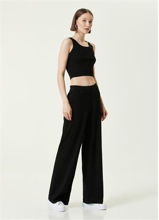Academia Kadın Siyah Bol Triko Pantolon Xs Eu