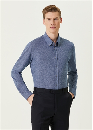 Beymen Collection Erkek Slim Fit Mavi Düğmeli Yaka Jersey Gömlek 38 Eu Beymen Collection Erkek Slim Fit Mavi Düğmeli Yaka Jersey Gömlek 38 Eu