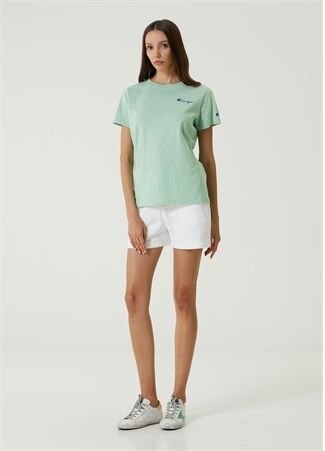 Champion Kadın Yeşil Logolu T-shirt S EU