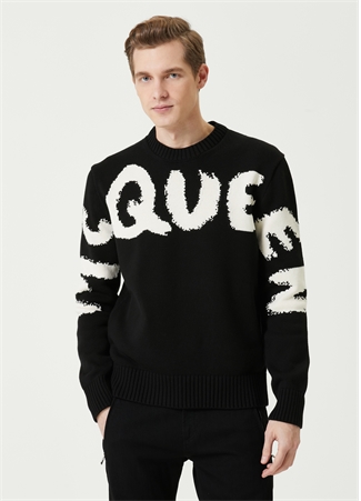 Alexander McQueen Erkek Siyah Bisiklet Yaka Logolu Kazak Bej L EU Alexander McQueen Erkek Siyah Bisiklet Yaka Logolu Kazak Bej L EU