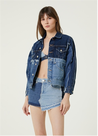 Red Valentino Kadın Regular Fit Patchwork Detaylı Jean Ceket Mavi 42 IT Red Valentino Kadın Regular Fit Patchwork Detaylı Jean Ceket Mavi 42 IT