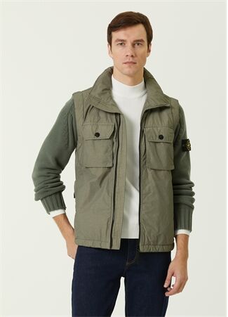 Stone Island Erkek Haki Kol Detaylı Mont L EU