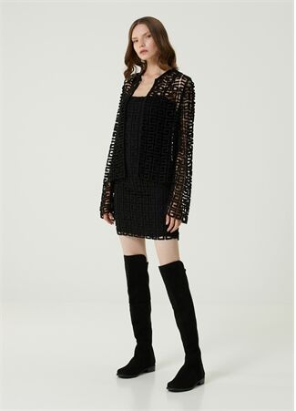 Givenchy Kadın 4G Siyah Güpür Ceket 36 FR