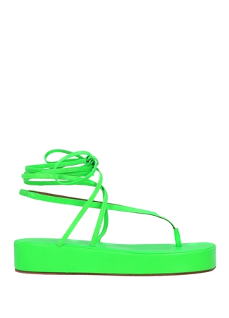 Amina Muaddi Kadın Yeşil Deri Sandalet 36 EU Amina Muaddi Kadın Yeşil Deri Sandalet 36 EU