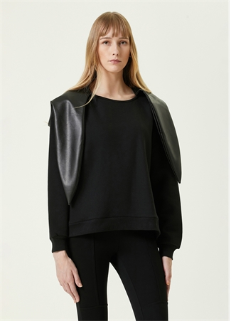 Network Kadın Basic Fit Siyah Garnili Sweatshirt L EU