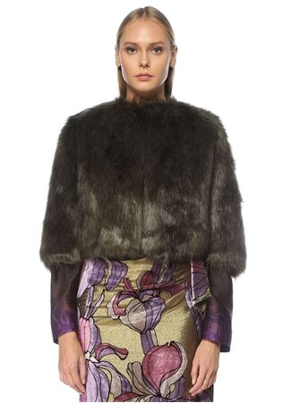 Dries Van Noten Kadın Haki Dik Yaka Ceket S EU