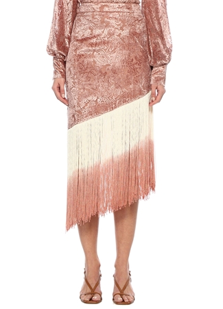 Alexis Kadın Sevier Pembe Püskül Detaylı Asimetrik Midi Etek M EU