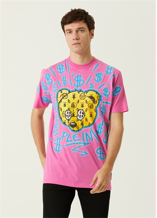 Philipp Plein Erkek Pembe Figür Detaylı Ayıcık Baskılı T-shirt M EU Philipp Plein Erkek Pembe Figür Detaylı Ayıcık Baskılı T-shirt M EU