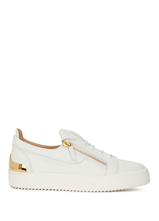 Giuseppe Zanotti Erkek Beyaz Gold Fermuar Detaylı Deri Sneaker 39 EU Giuseppe Zanotti Erkek Beyaz Gold Fermuar Detaylı Deri Sneaker 39 EU